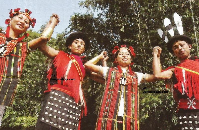 Sumi Naga Tribal youth performing a local folk dance at a local Sumi ...